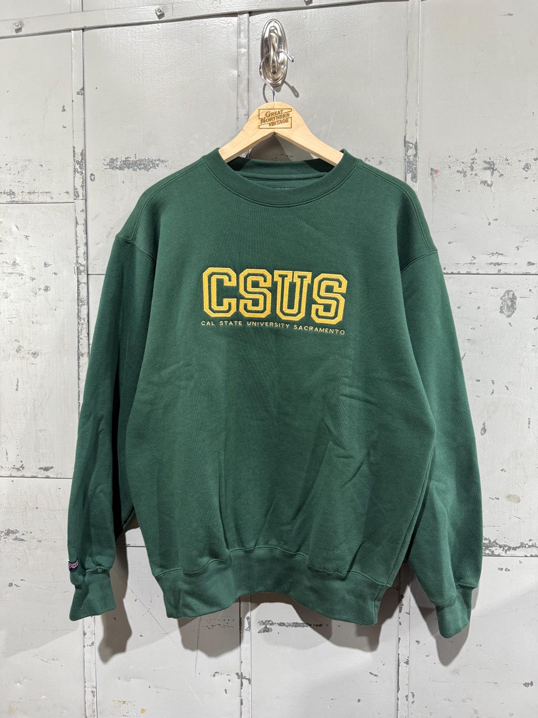 Vintage Green Cal State University Crewneck Sweatshirt Sacramento ...