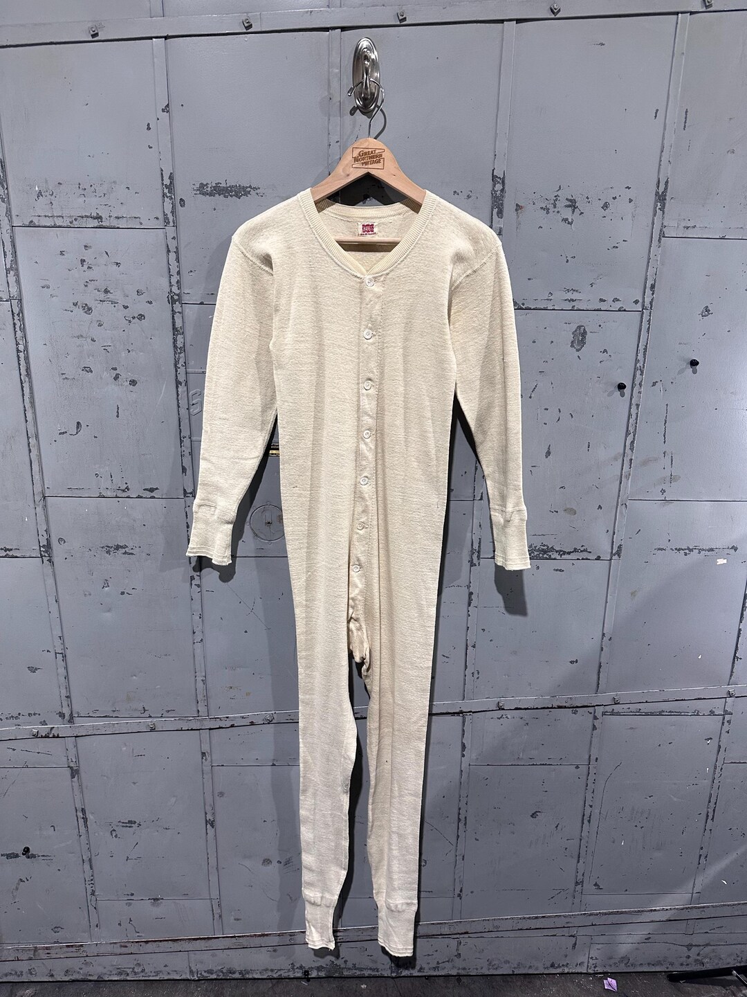 True Vintage 40s Hanes Brand Wool Cotton Blend Thermal Union Suit ...