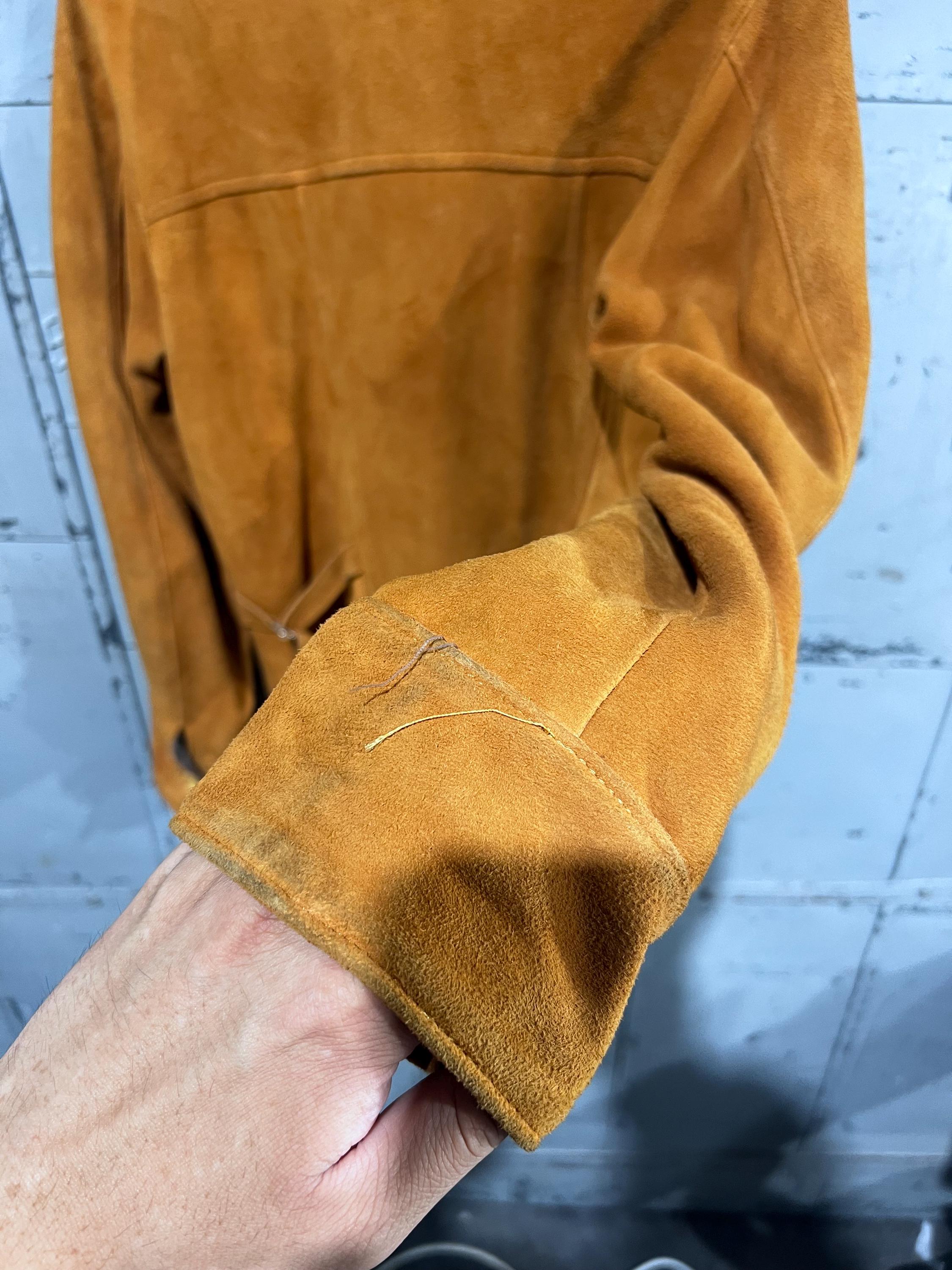 60’s Deerskin Leather Jacket Western Suede Lined Overcoat Halloween ...