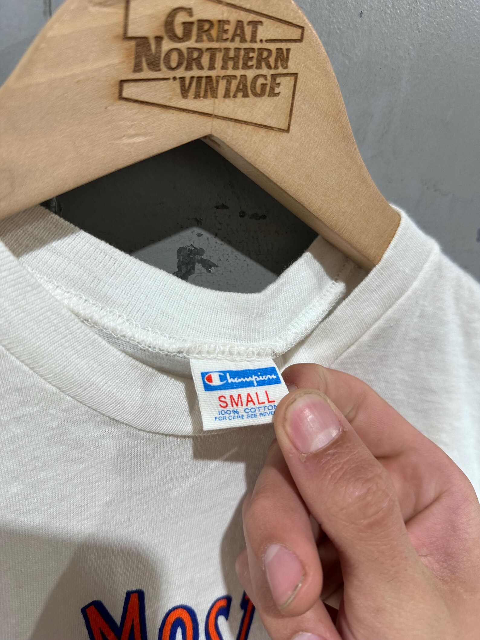 Vintage 80s Champion Brand Blue Bar Tag Basketball School Daytona ...