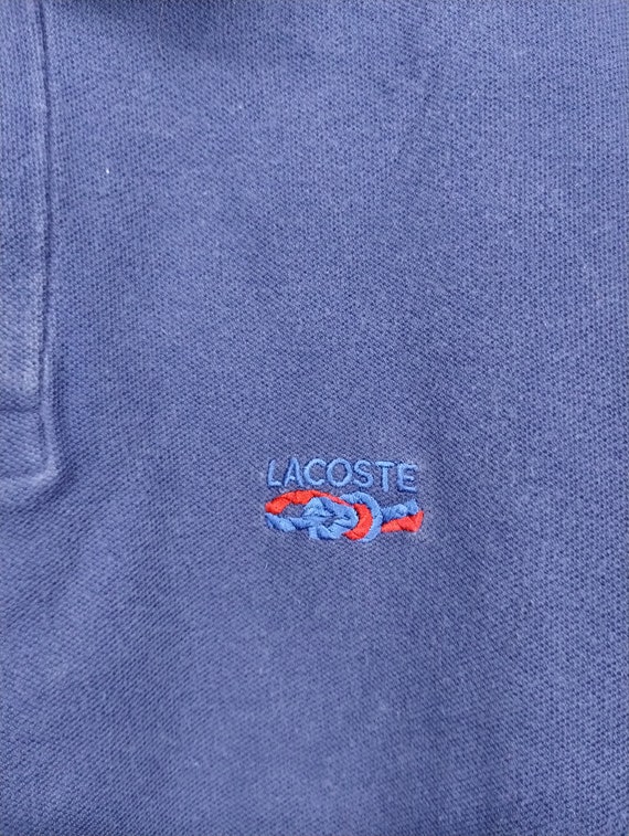 L 80s Izod Lacoste Rugby Shirt 1990s 1980s Cotton Blu… - Gem