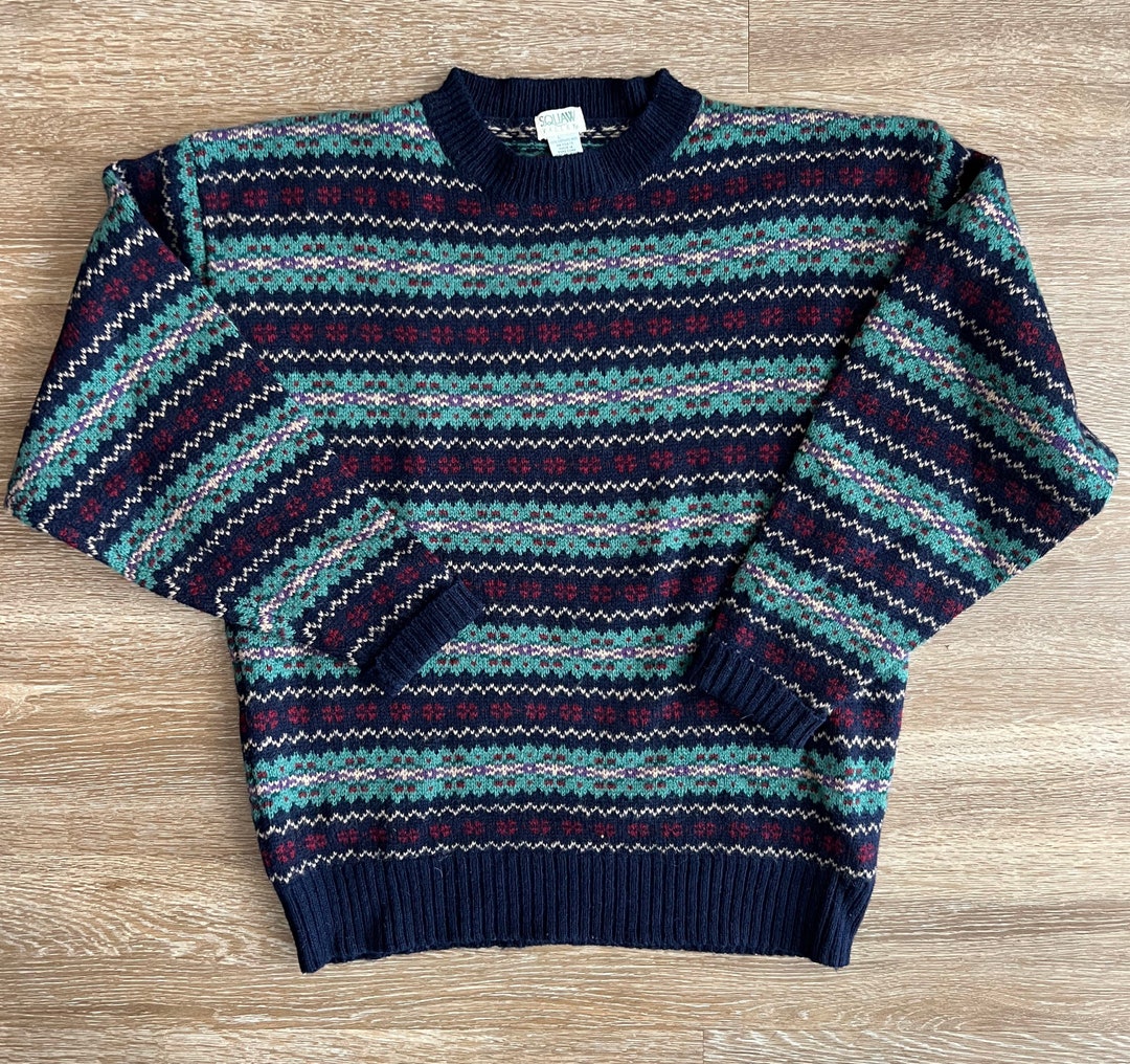 Vintage Shetland Wool Crew Neck Sweater Squaw Valley Size Large - Etsy
