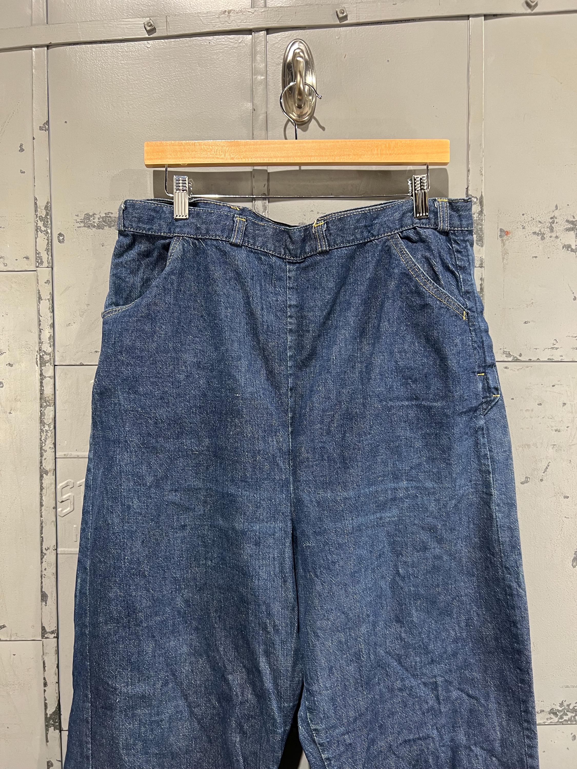 Vintage 60s Women’s Side Zip Jeans Denim Dark Wash Rockabilly Strong ...
