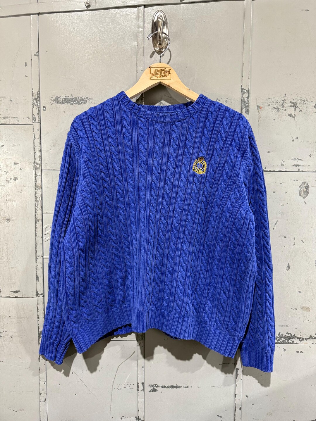 Vintage Royal Blue Cable Knit Polo Ralph Lauren Sweater - Etsy