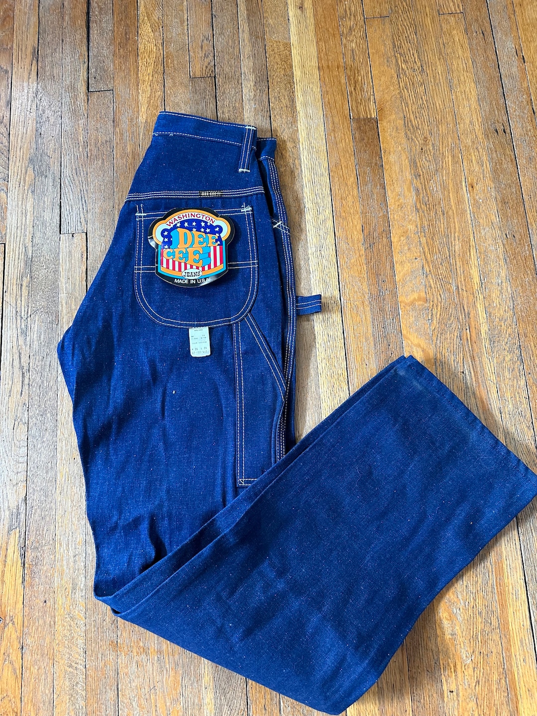 25x33 NWT Dee Cee Jeans Painters Carpenter Pants 70s Dark Wash Blue ...