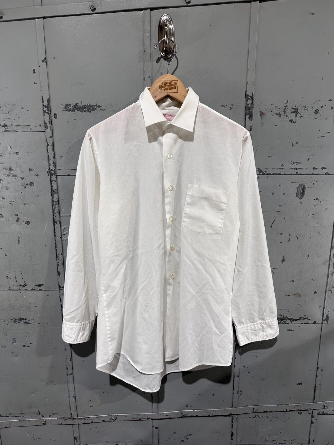 True Vintage 1960s White Towncraft Brand Cotton Blend Button up Dress ...