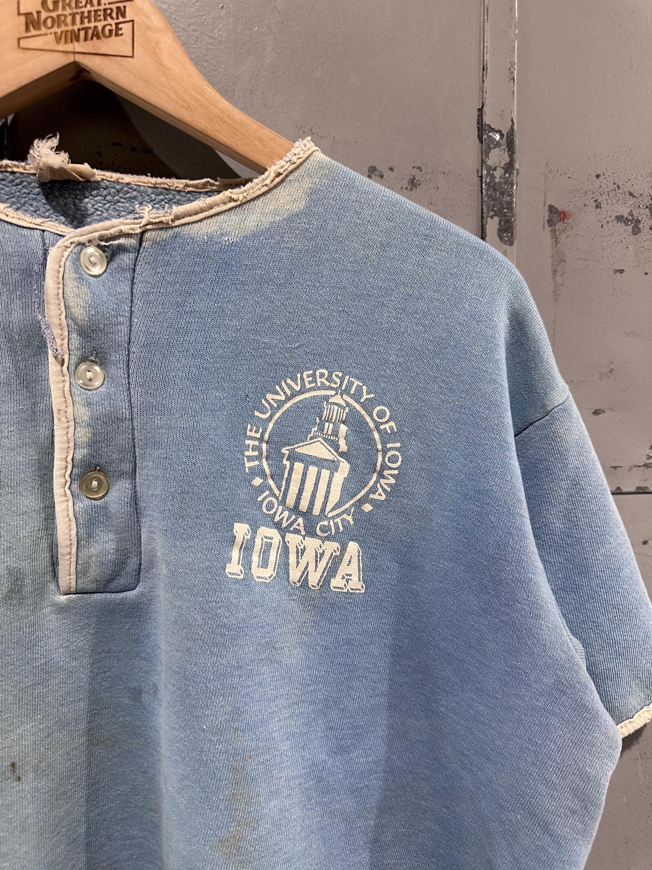 True Vintage 60s Distressed Blue Colligate University of Iowa Americana ...