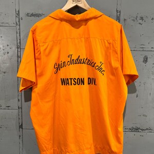 Vintage 70s Orange Chainstitch Bowling Shirt With Embroidered Name Rog ...