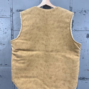 L 80s Suede Jacket Vest Mens Large Swingster Sherpa Lined Wage Feeds ...