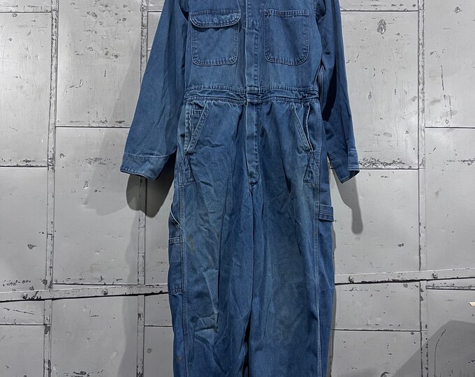 60s Big Mac Work Wear Coveralls Denim Canvas Jumpsuit Prison Style Work ...