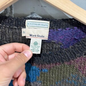 Hand Knit 90s Size Small Mark Shale Textured Knit Leaves Picture Knit ...