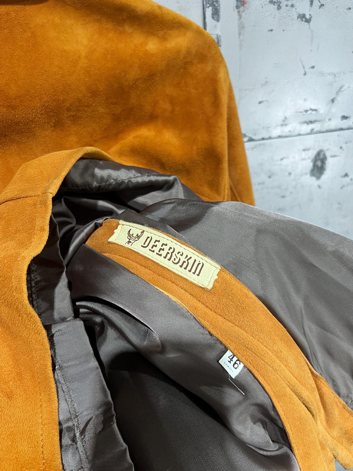 60’s Deerskin Leather Jacket Western Suede Lined Overcoat Halloween ...
