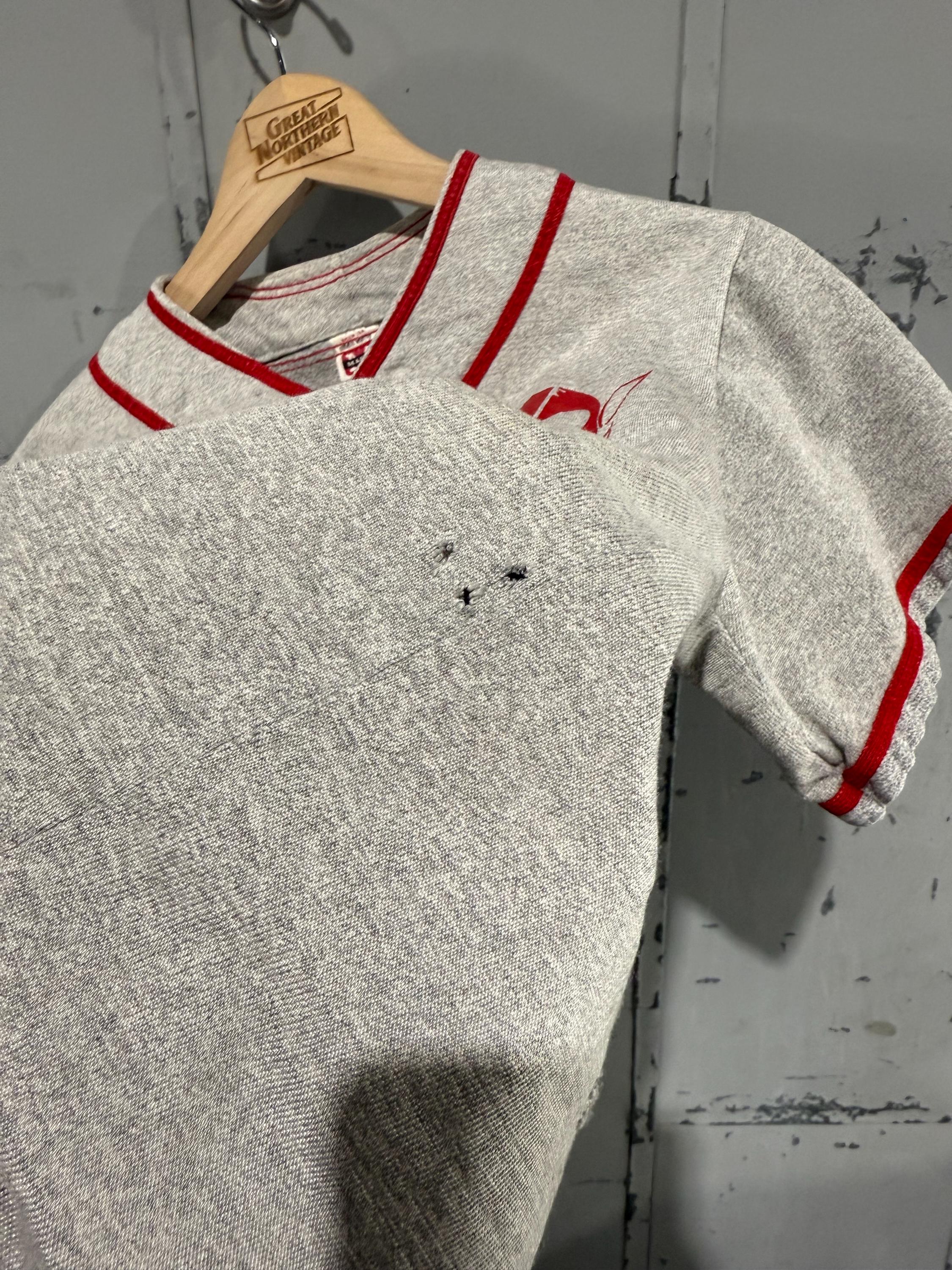 True Vintage 50’s Devil Logo Woven Cotton Baseball Jersey Button up ...