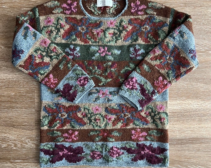 Petite Sophisticate Floral Cottage Core Wool Sweater Flowers - Etsy