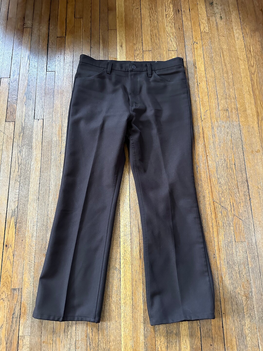 36x30 Wrangler 70s Rancher Pants Poly Brown Boot Cut Cowboy Cut - Etsy