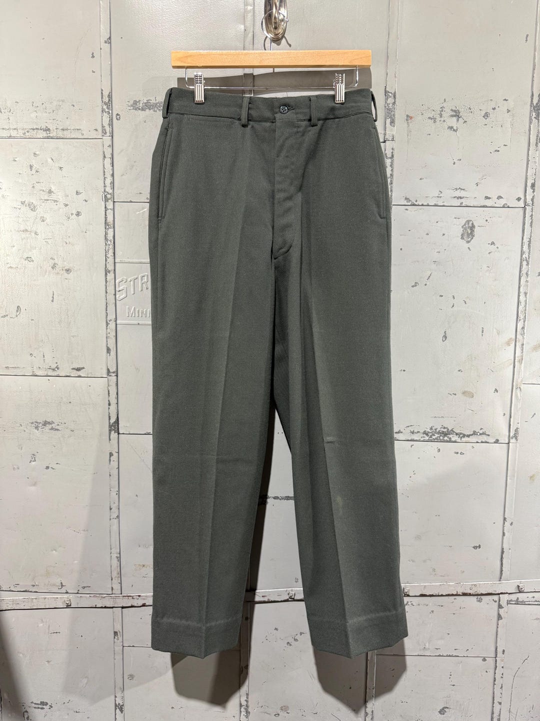 Vintage Military Wool Chinos Pants With Creased Detailing Trousers ...