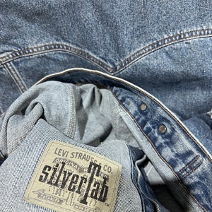 M 90s Silvertab Jean Jacket Cutoff Sleeveless Distressed Denim Jacket ...