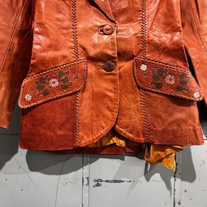 1960's Char Leather Jacket Hand Painted Floral Designs - Etsy