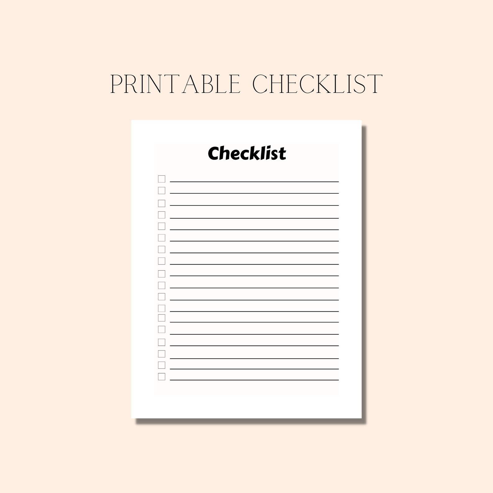 Printable Checklist, Daily Checklist, Checklist for Chores, Checklist ...
