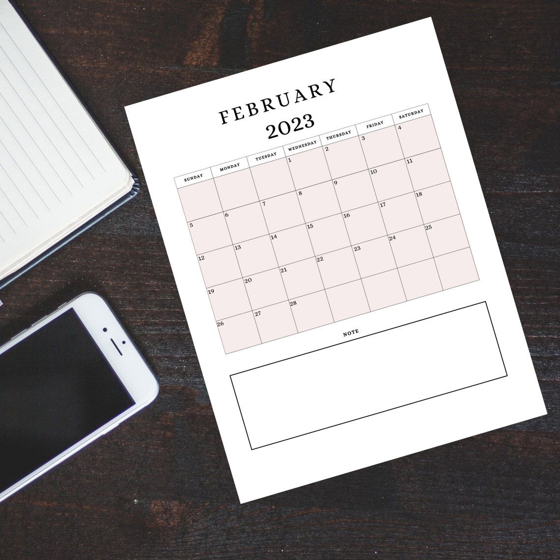 Printable February 2023 Calendar, Digital Calendar, Download Printable ...
