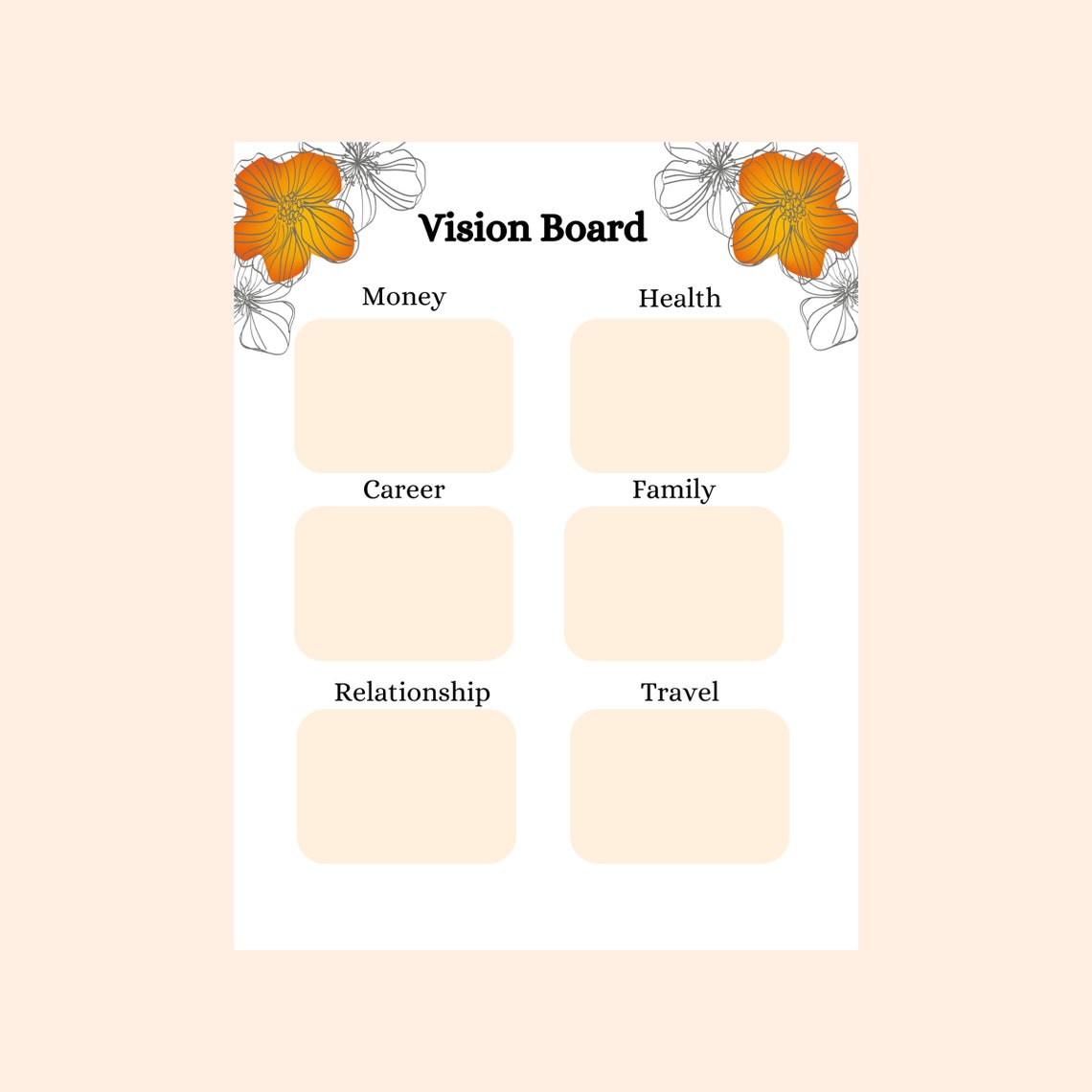 Printable Affirmation Sheet, Vision Board, and Motivation Sheets ...