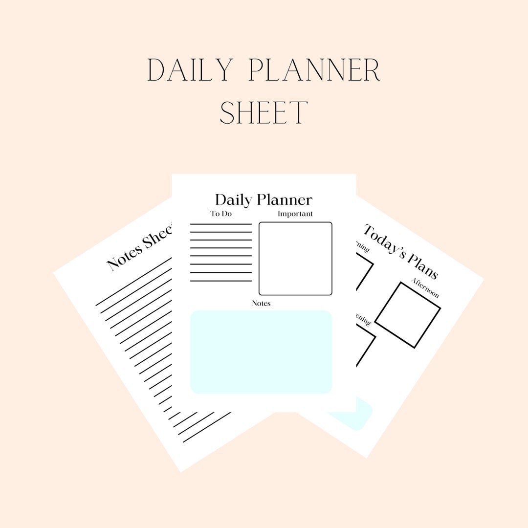 Printable Daily Planner Sheets, Printable Planner Sheets, Daily Planner ...