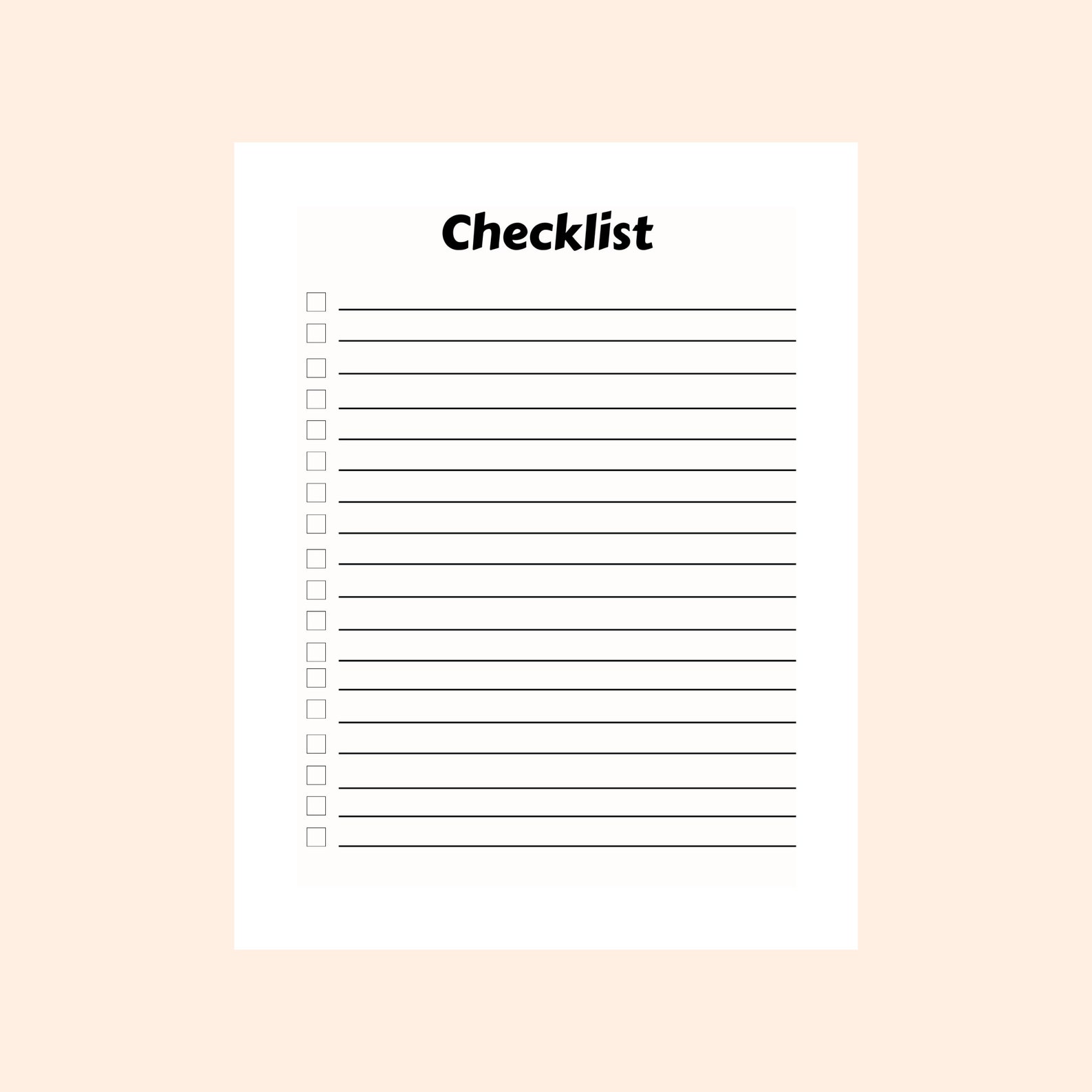 Printable Checklist, Daily Checklist, Checklist for Chores, Checklist ...