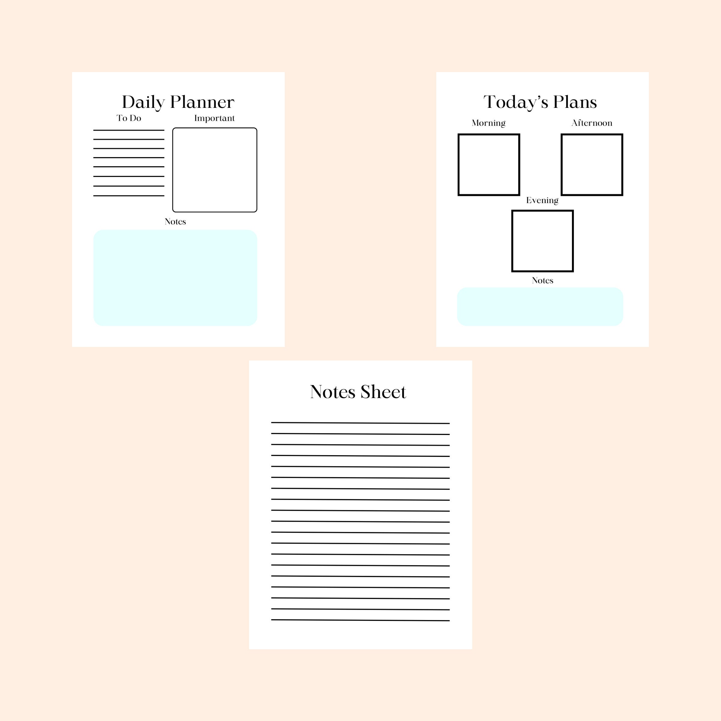 Printable Daily Planner Sheets, Printable Planner Sheets, Daily Planner ...