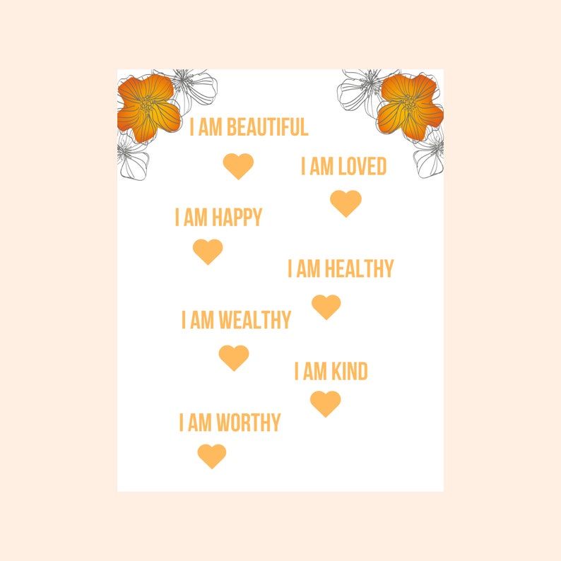Printable Affirmation Sheet, Vision Board, and Motivation Sheets ...