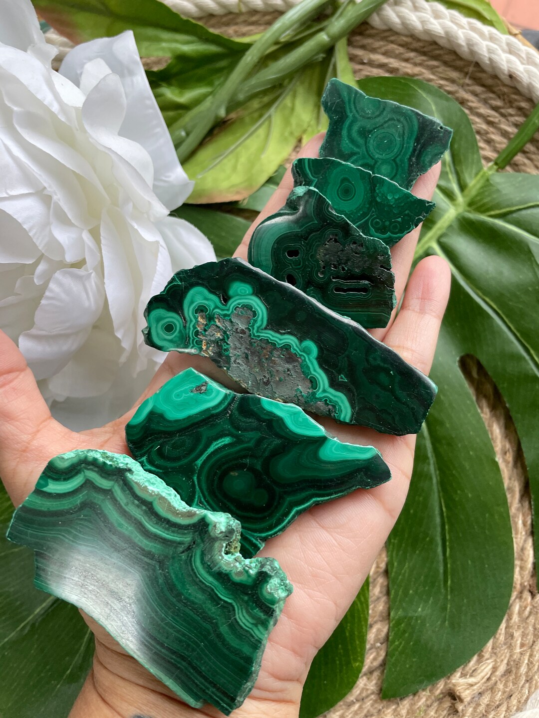 Malachite Slabs Slice Stone Crystal Plate Crystal Heart Chakra Healing ...