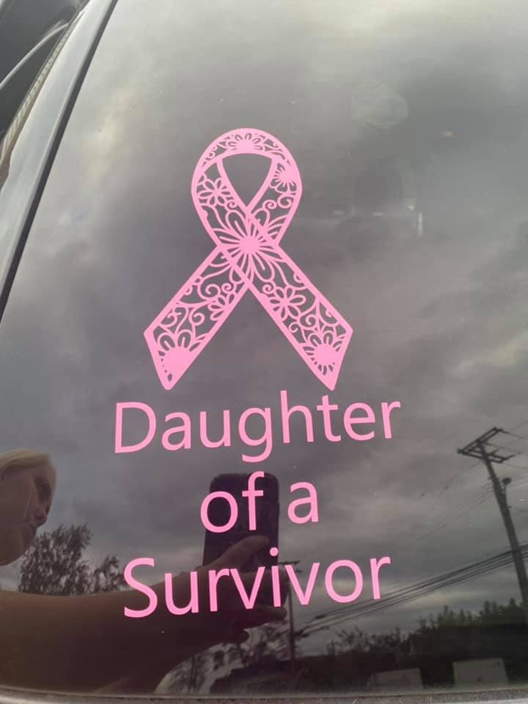 Breast Cancer Ribbon Car Decal - Etsy