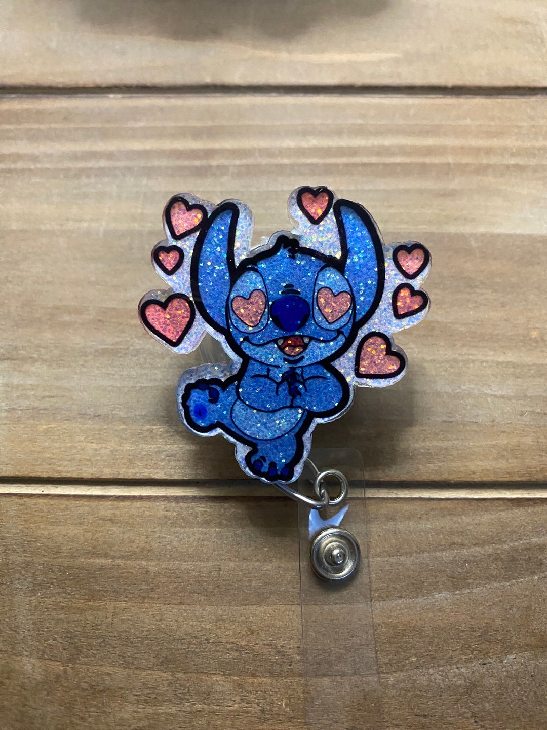 Stitch Badge Reel, Blue Stitch Badge Holder, Season, Heart Character ...