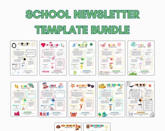 Seasonal Monthly Newsletter Template 2024, Editable Canva Classroom ...