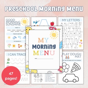 Preschool Morning Menu Printable, Homeschool Preschool, Preschool ...