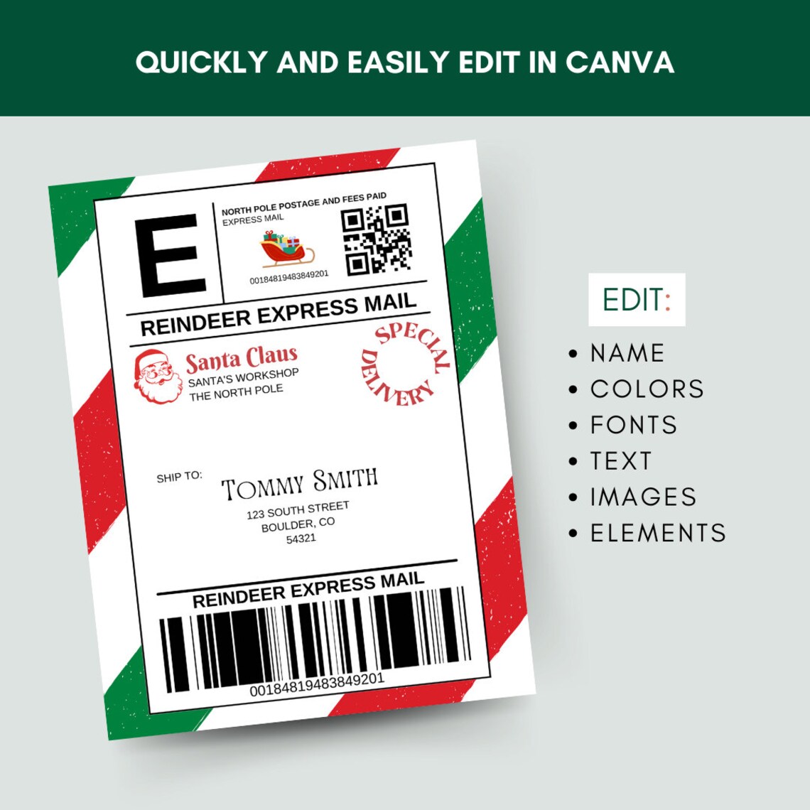 Santa Package, Letter From Santa, North Pole Express, Christmas ...