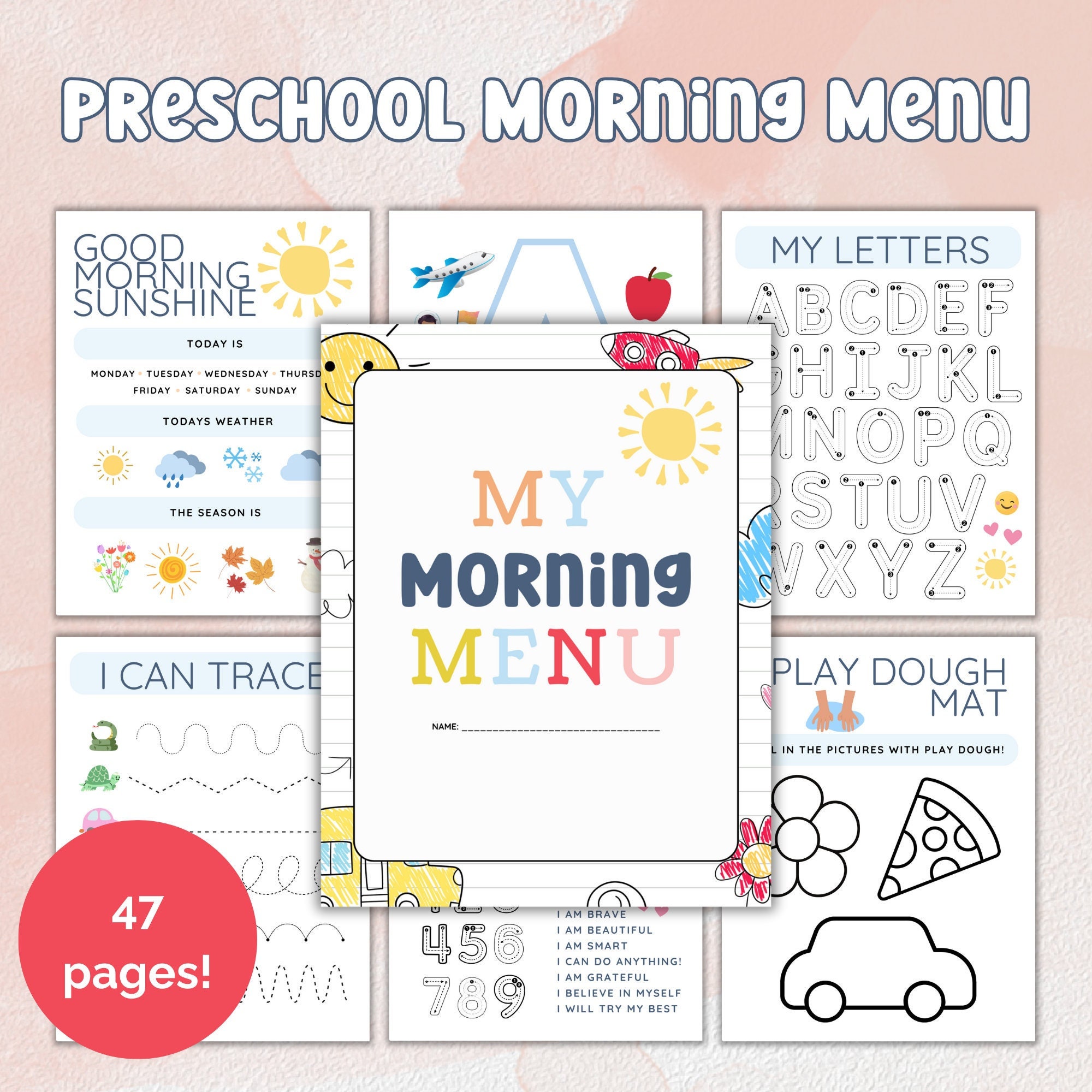 Preschool Morning Menu Printable, Homeschool Preschool, Preschool ...