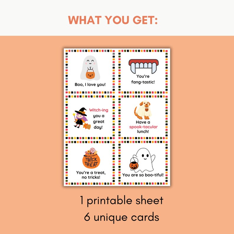 Halloween Lunch Notes, Lunch Box Cards, Joke Lunch Box Notes ...