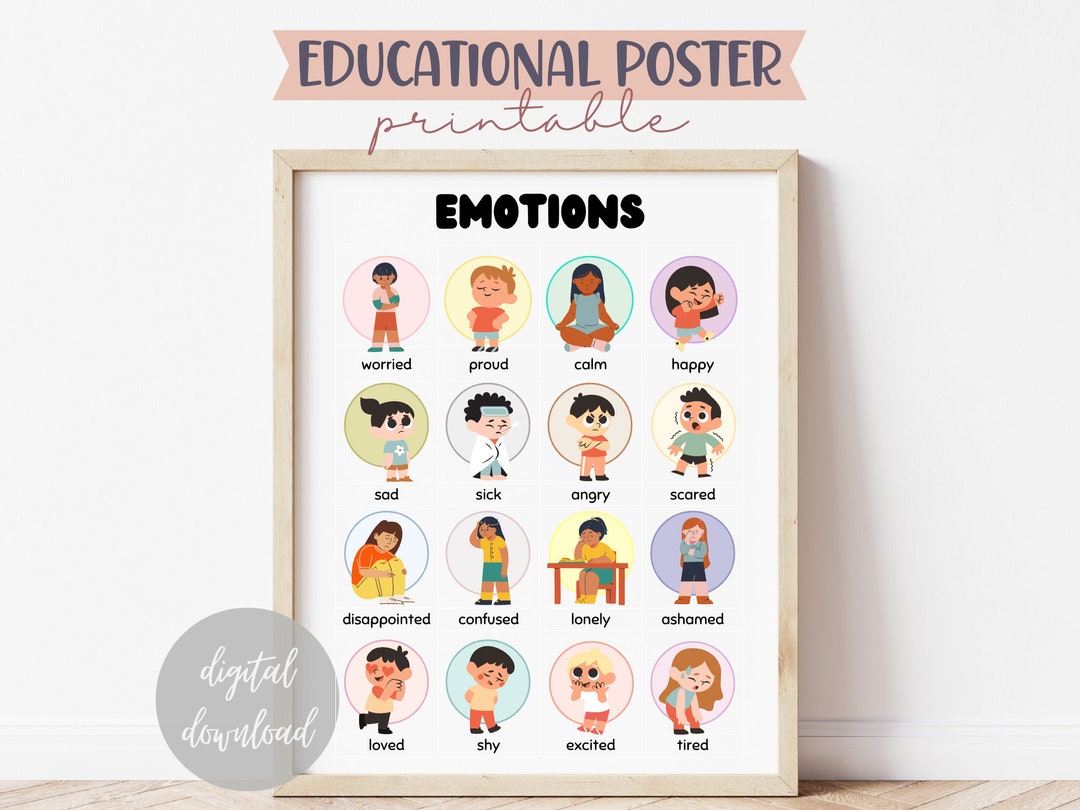 Emotions Educational Poster Printable Download for Homeschool ...