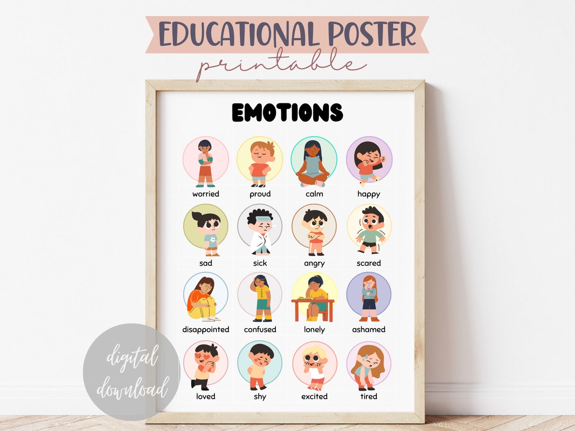 Emotions Educational Poster Printable Download for Homeschool ...