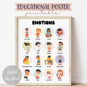 Emotions Educational Poster Printable Download for Homeschool ...
