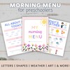 Preschool Morning Menu Printable, Homeschool Preschool, Preschool ...