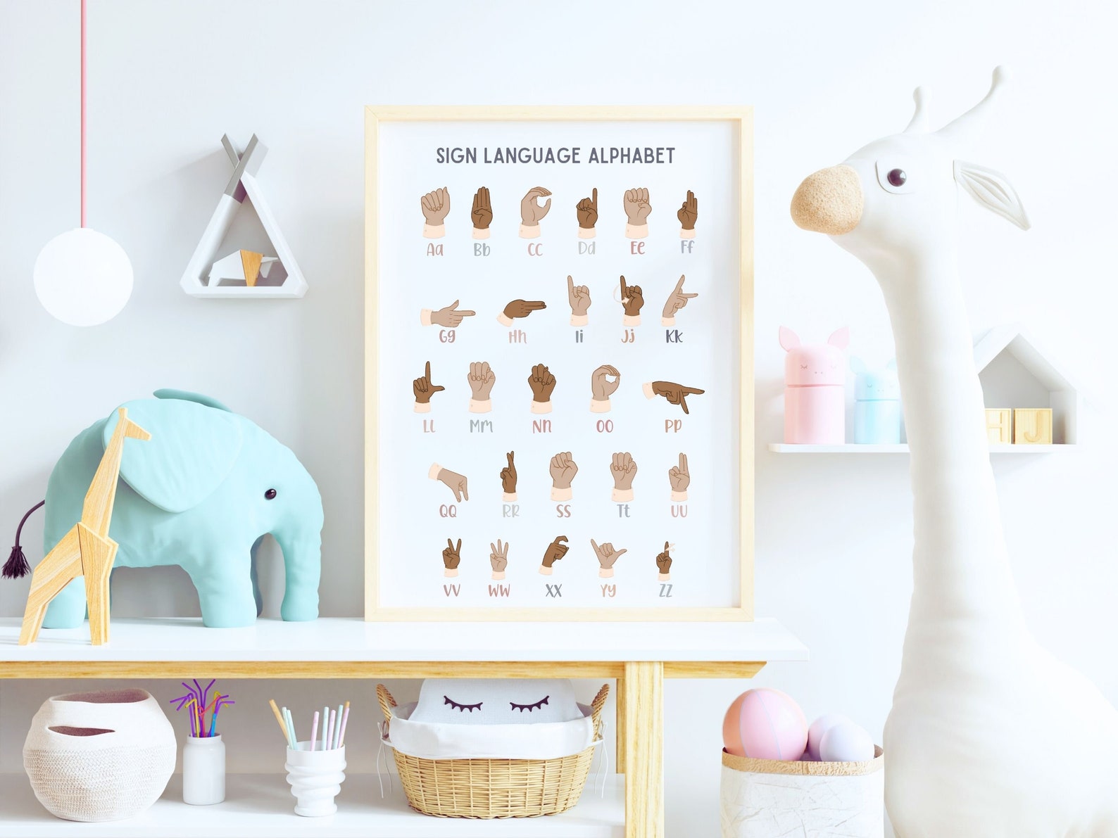 ASL American Sign Language Alphabet Educational Poster Printable ...