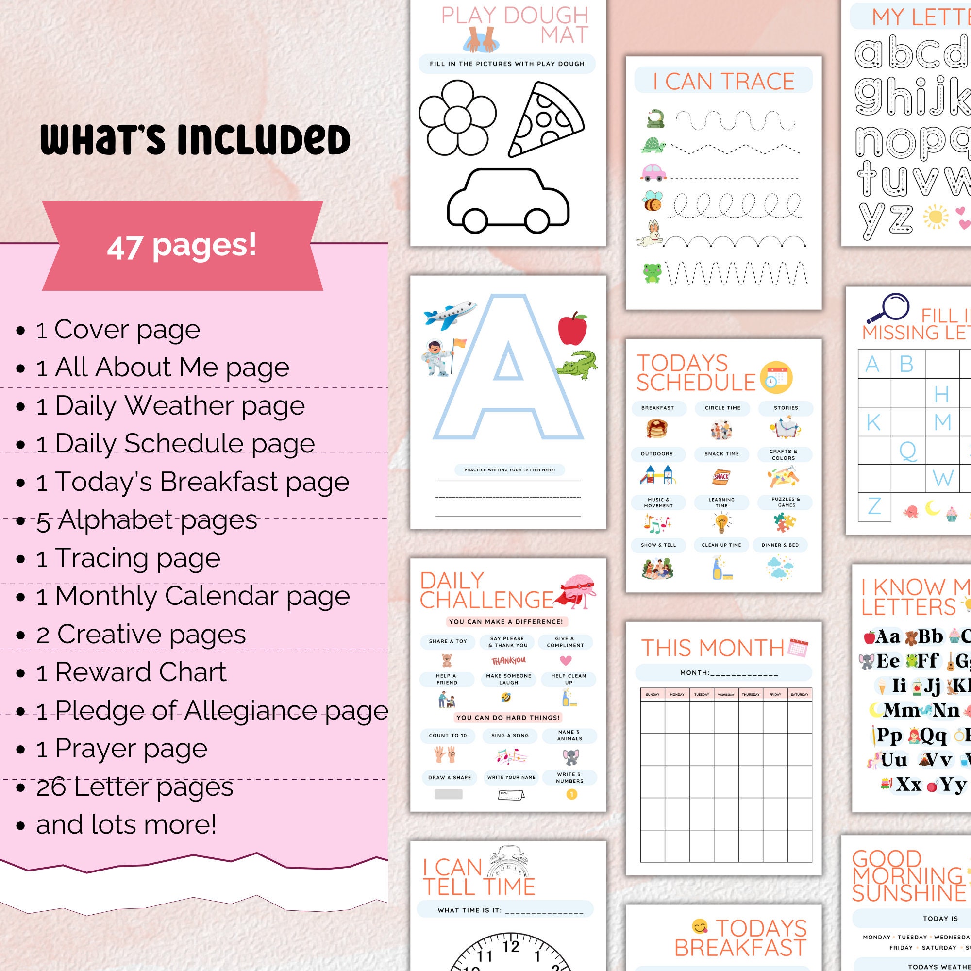 Preschool Morning Menu Printable, Homeschool Preschool, Preschool ...