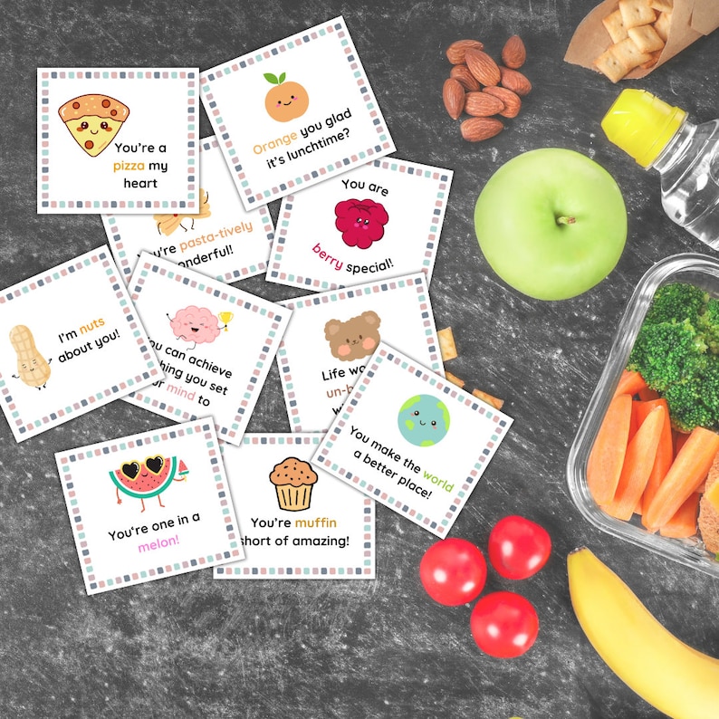 Lunch Notes, Lunch Box Cards, Joke Lunch Box Notes, Encouragement Cards ...