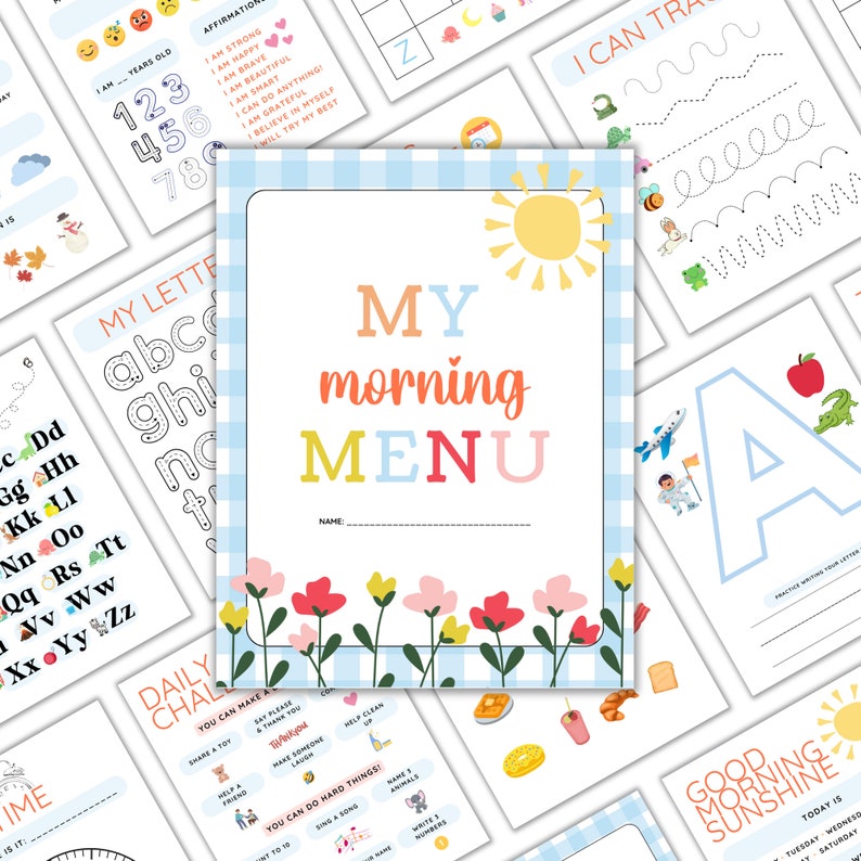 Preschool Morning Menu Printable, Homeschool Preschool, Preschool ...