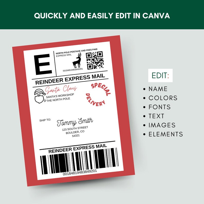 Santa Package, Letter From Santa, North Pole Express, Christmas ...