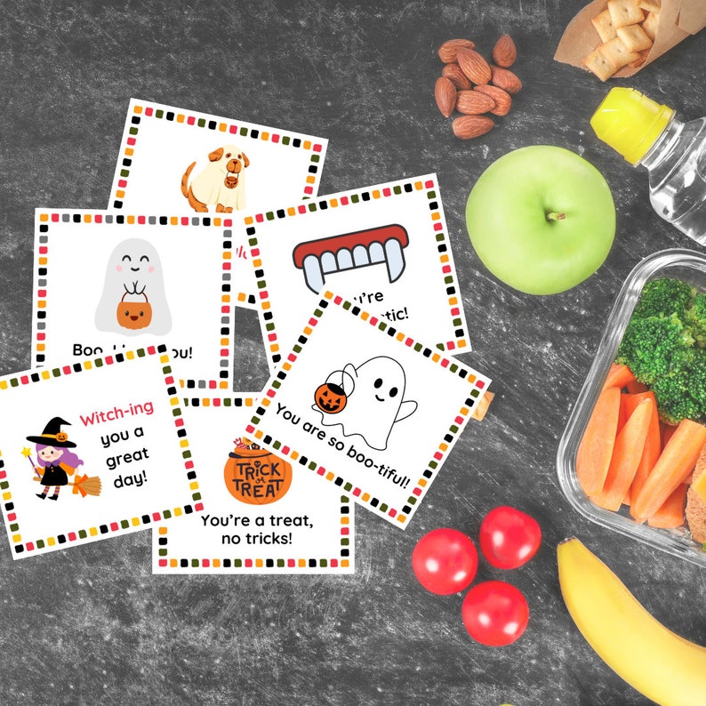 Halloween Lunch Notes, Lunch Box Cards, Joke Lunch Box Notes ...