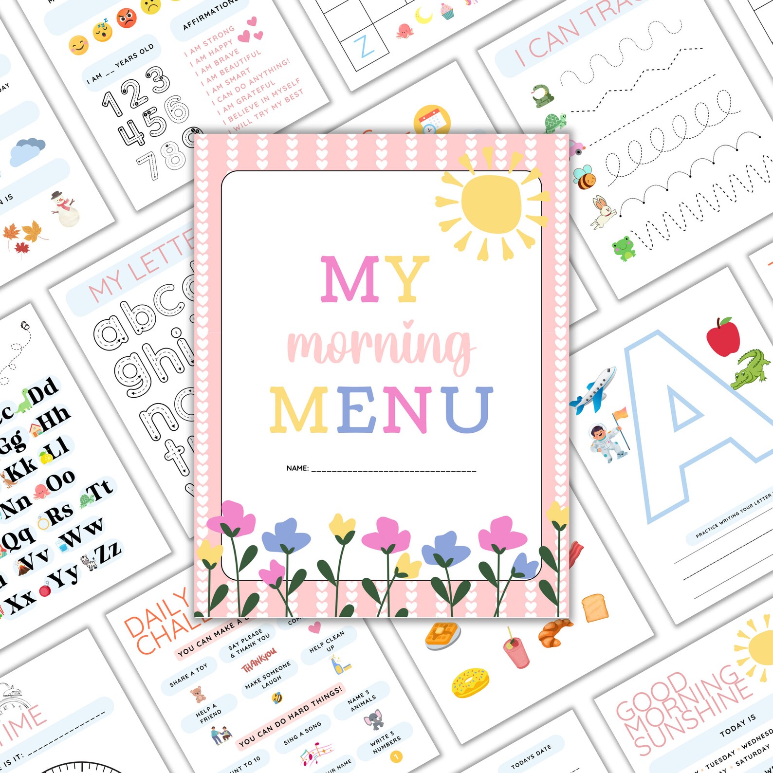 Preschool Morning Menu Printable, Homeschool Preschool, Preschool ...