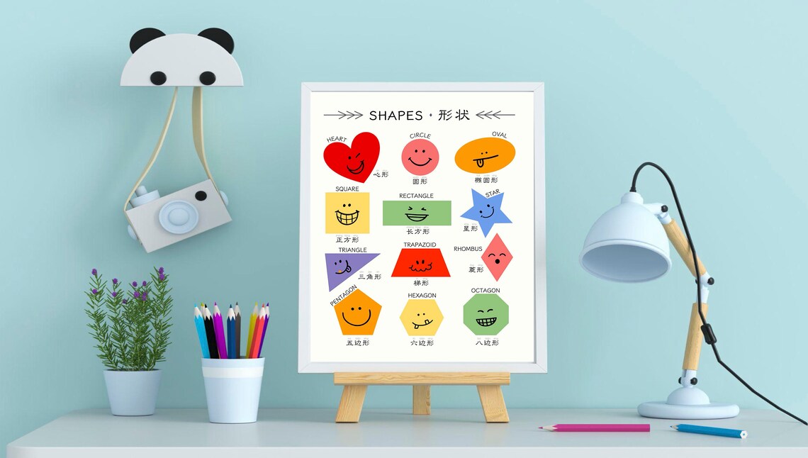 Bilingual Shapes Poster | Learn Chinese |bilingual Education |kids ...