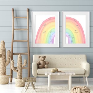 Bilingual Kids Pastel Rainbow Posters Set of 2 | Learn Colors |learn ...